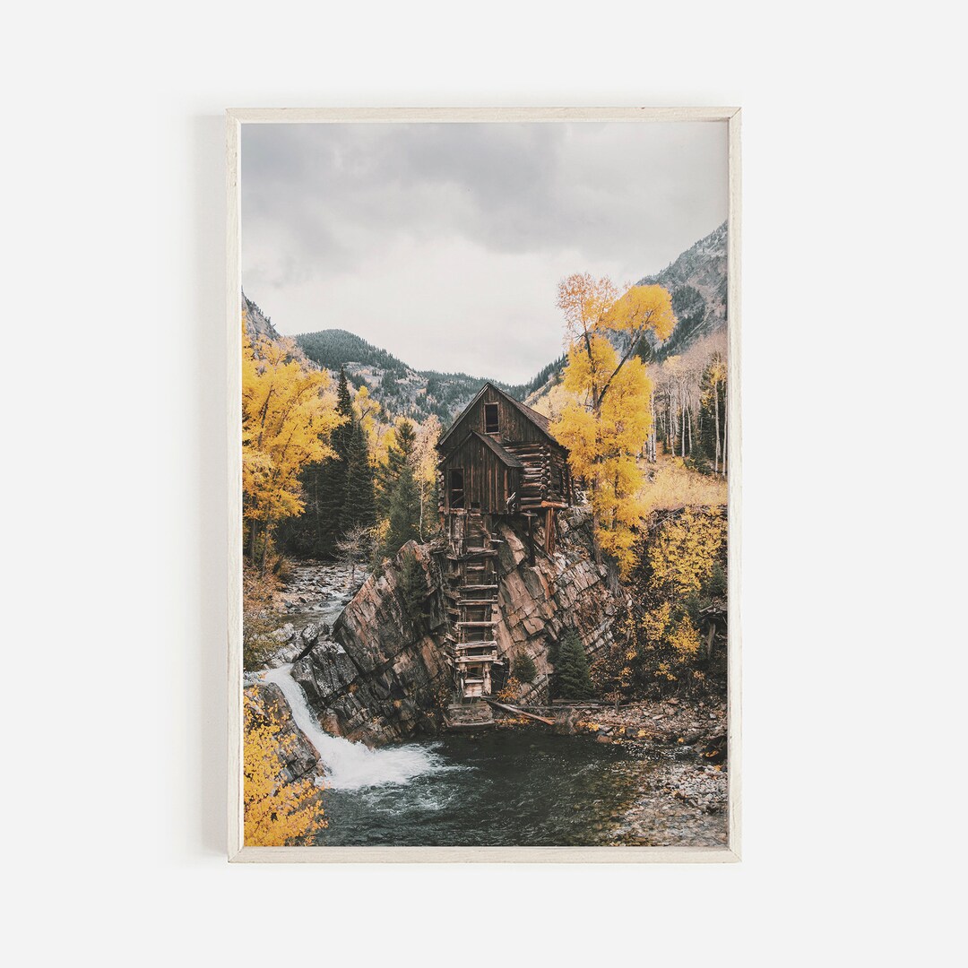 Mining Cabin in Colorado, Creekside Cabin Photo, Cabin in Autumn Trees ...