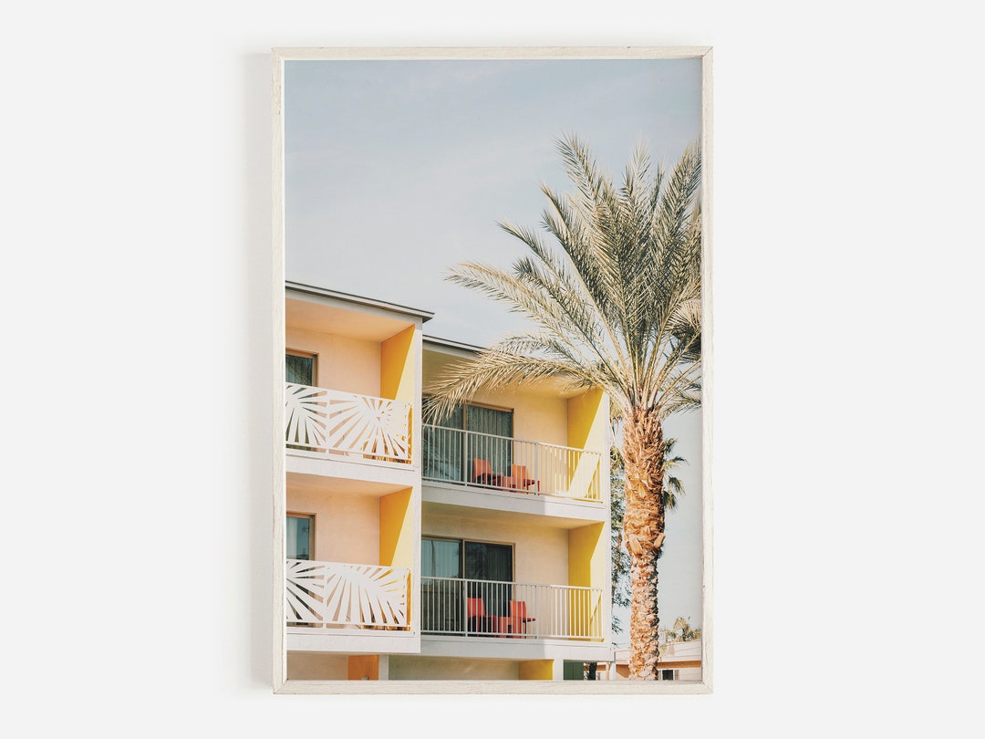 Colorful Mid Century Motel California Motel Print Palm - Etsy