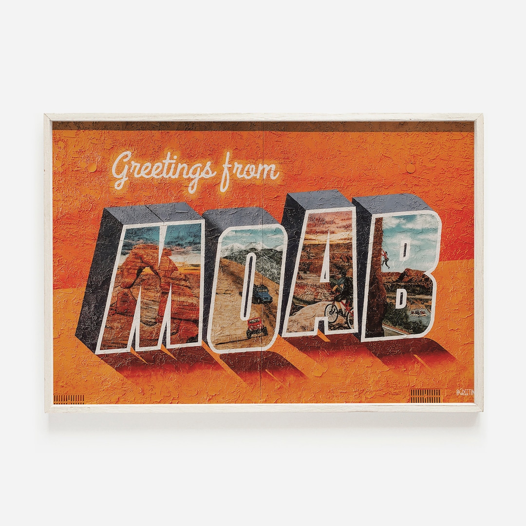 Moab Wall Art, Welcome to Moab, Utah Town Print, Desert Destination ...