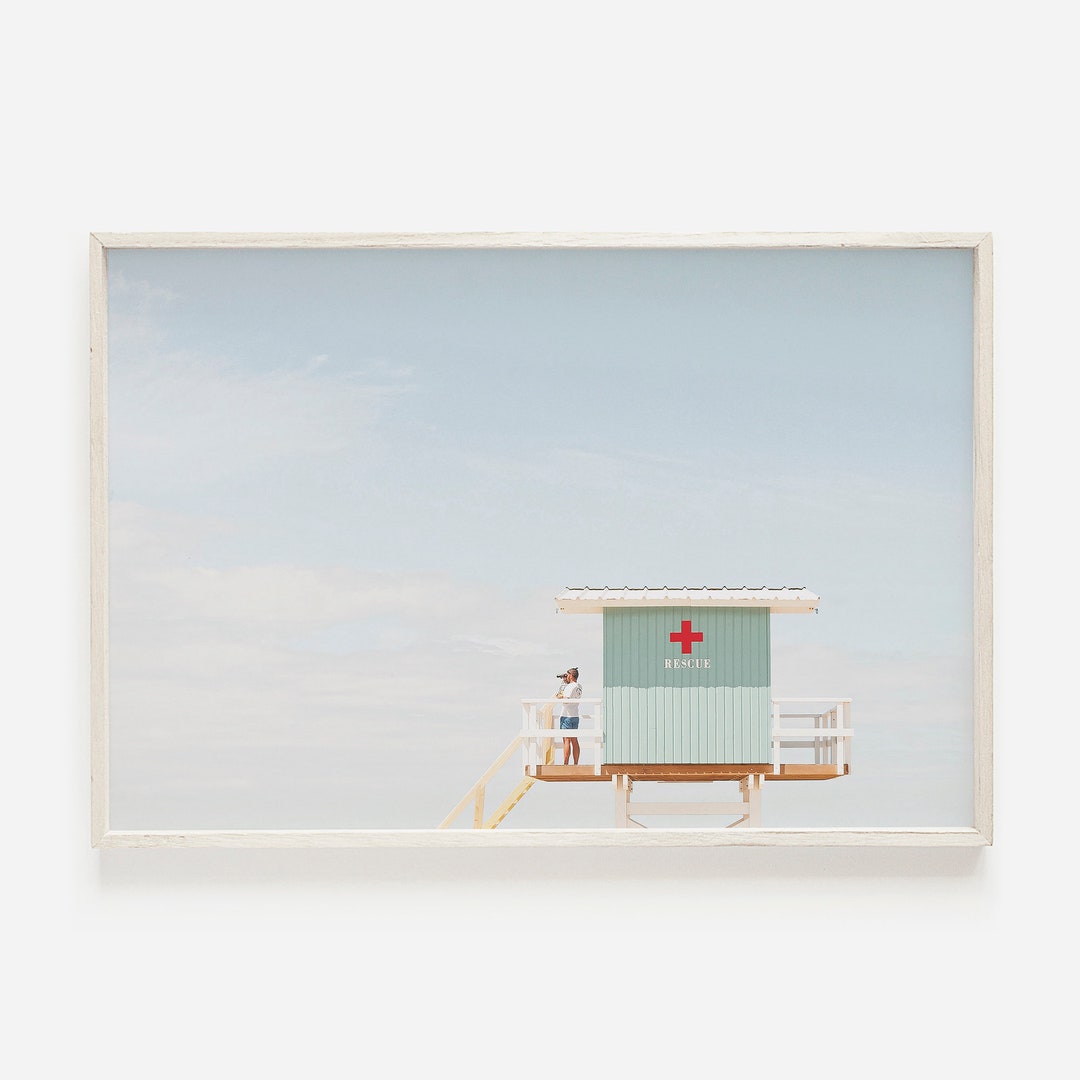 Lifeguard Tower in California, Ocean Lifeguard Print, Beach Vacation ...