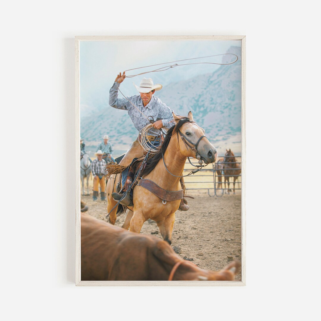 Western Roping Competition, Heel Horse Poster, Cattle Roping Event ...