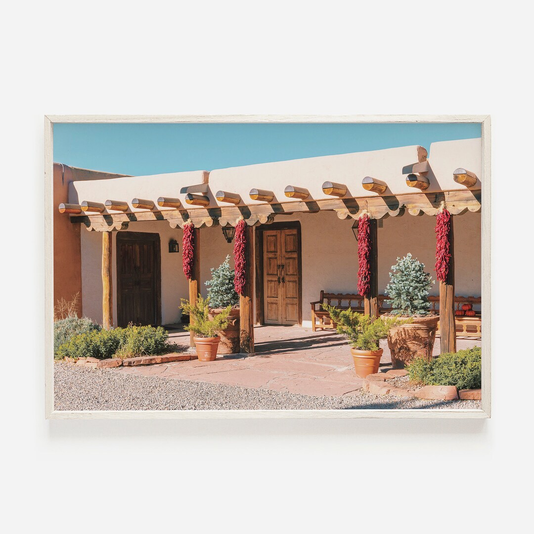 Santa Fe Architecture, Hanging Chile Peppers, Chile Ristras Print, New ...