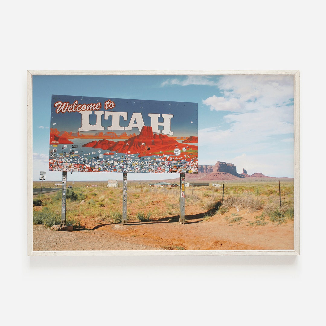 Welcome to Utah Wall Art, Utah Desert Print, Utah Stateline Photo ...