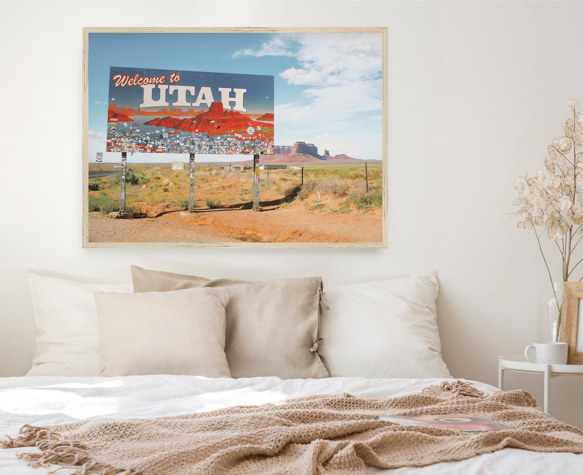 Welcome To Utah Wall Art Utah Desert Print Utah Stateline | Etsy