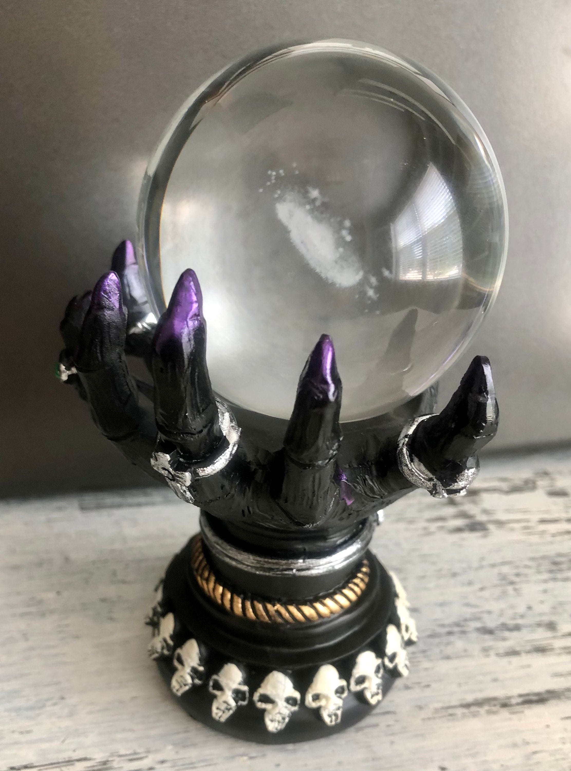 Glass Galaxy Sphere on Claw Hand Stand - Etsy