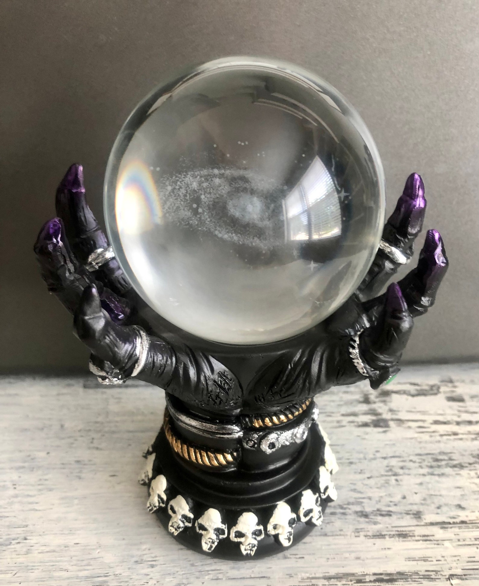 Glass Galaxy Sphere on Claw Hand Stand - Etsy