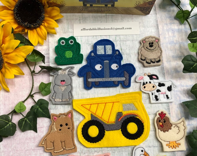 Inspired by Little Blue Truck, Finger Puppets, Pretend Play, Felt ...