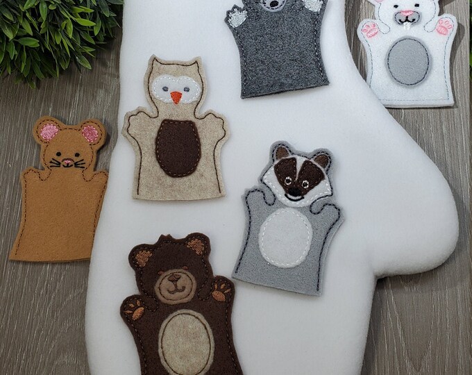 Inspired by the Mitten, Finger Puppets, Pretend Play, Felt/flannel ...