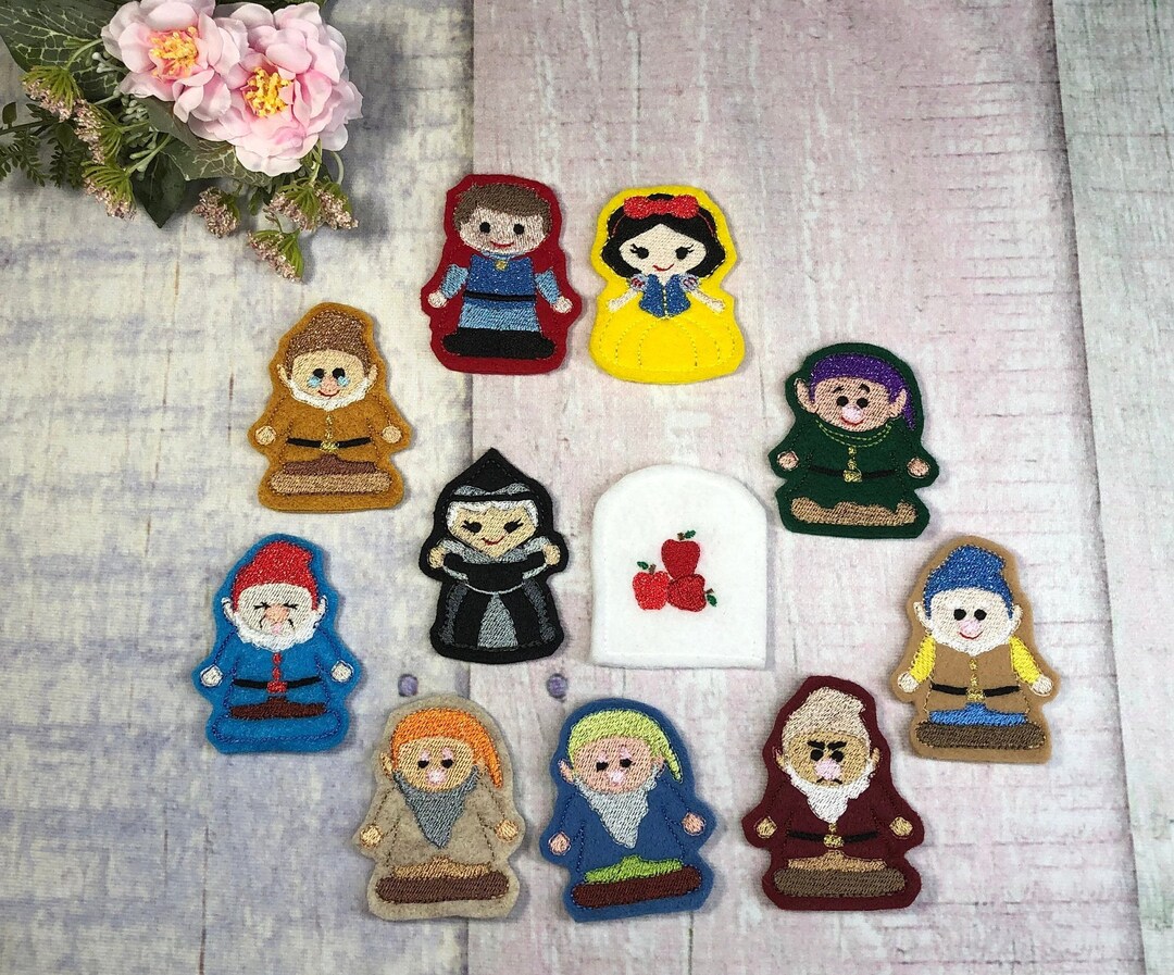 Snow White Inspired, Finger Puppets, Pretend Play, Felt/flannel Board ...