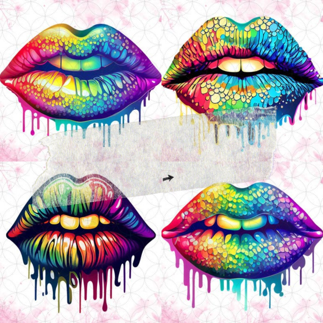 Colorful Sexy Lips PNG Sublimation Awareness PNG Digital Download - Etsy