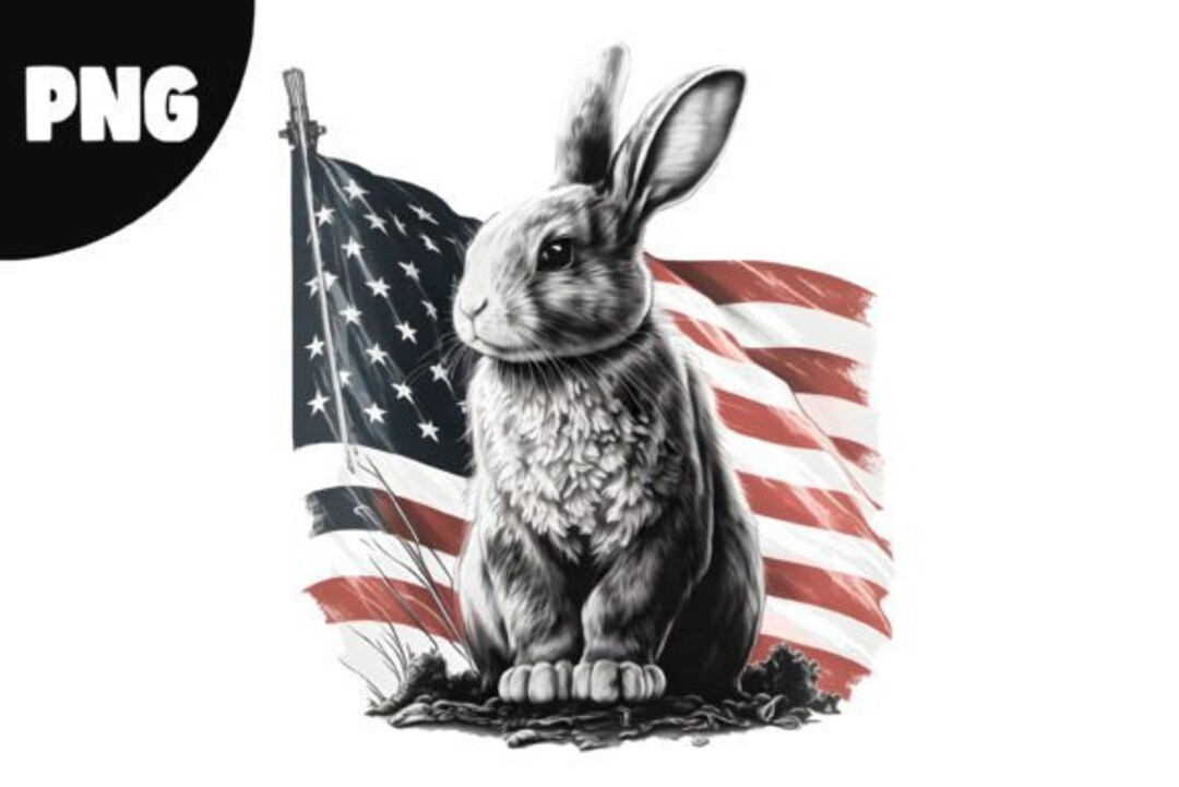 American Patriotic Rabbit July 4th PNG - Etsy