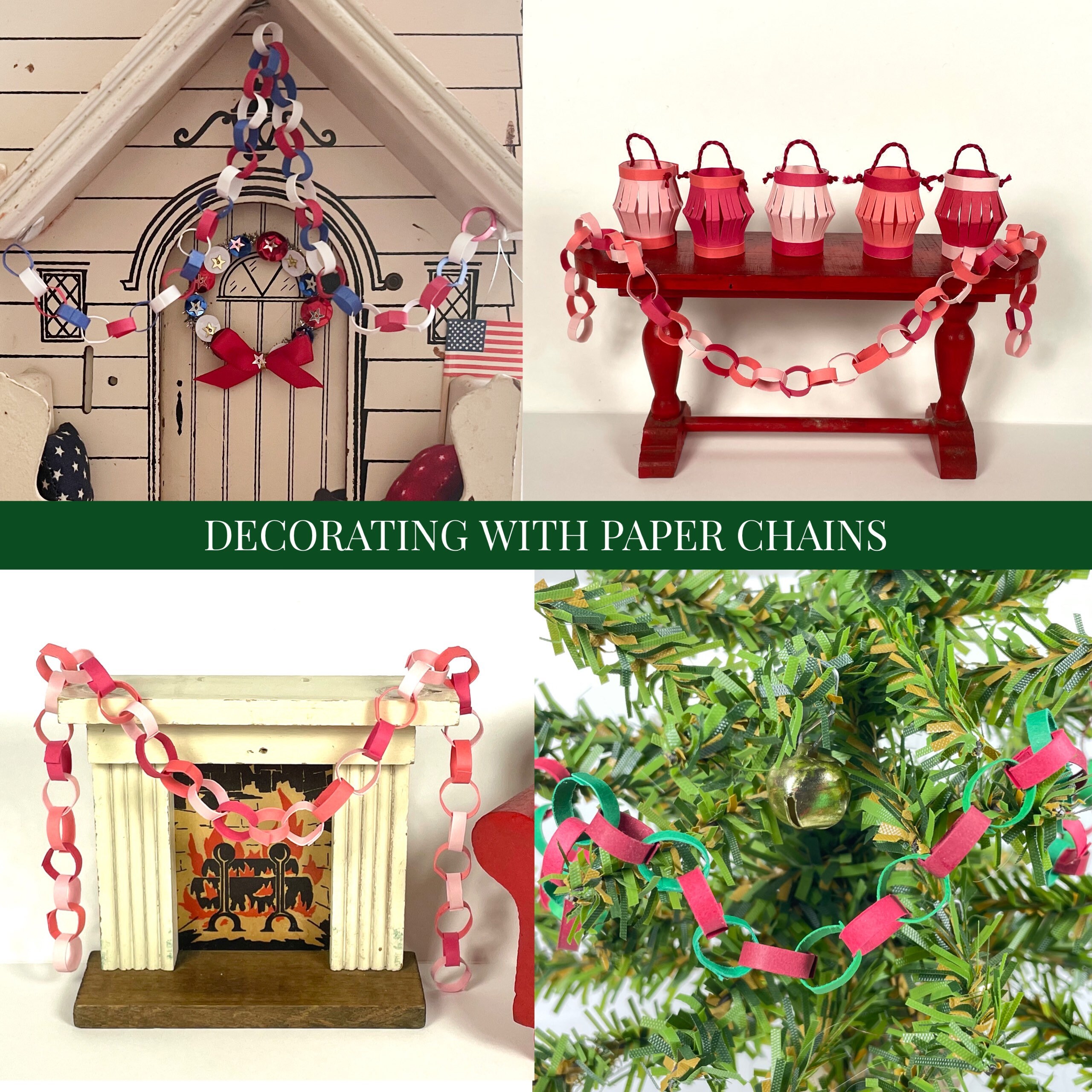 DIY Miniature Pink and Red Paper Chain for Valentine’s Day Dollhouse ...