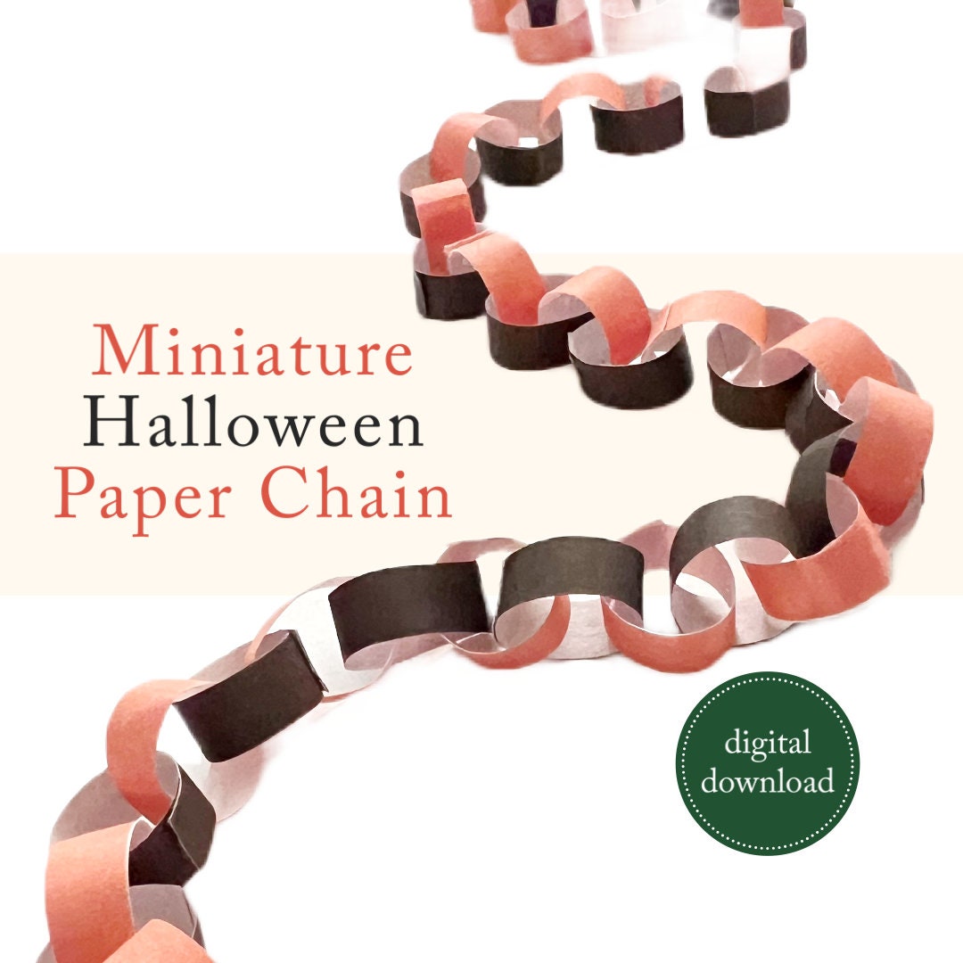 DIY Miniature Orange and Black Paper Chain for Dollhouse - Etsy