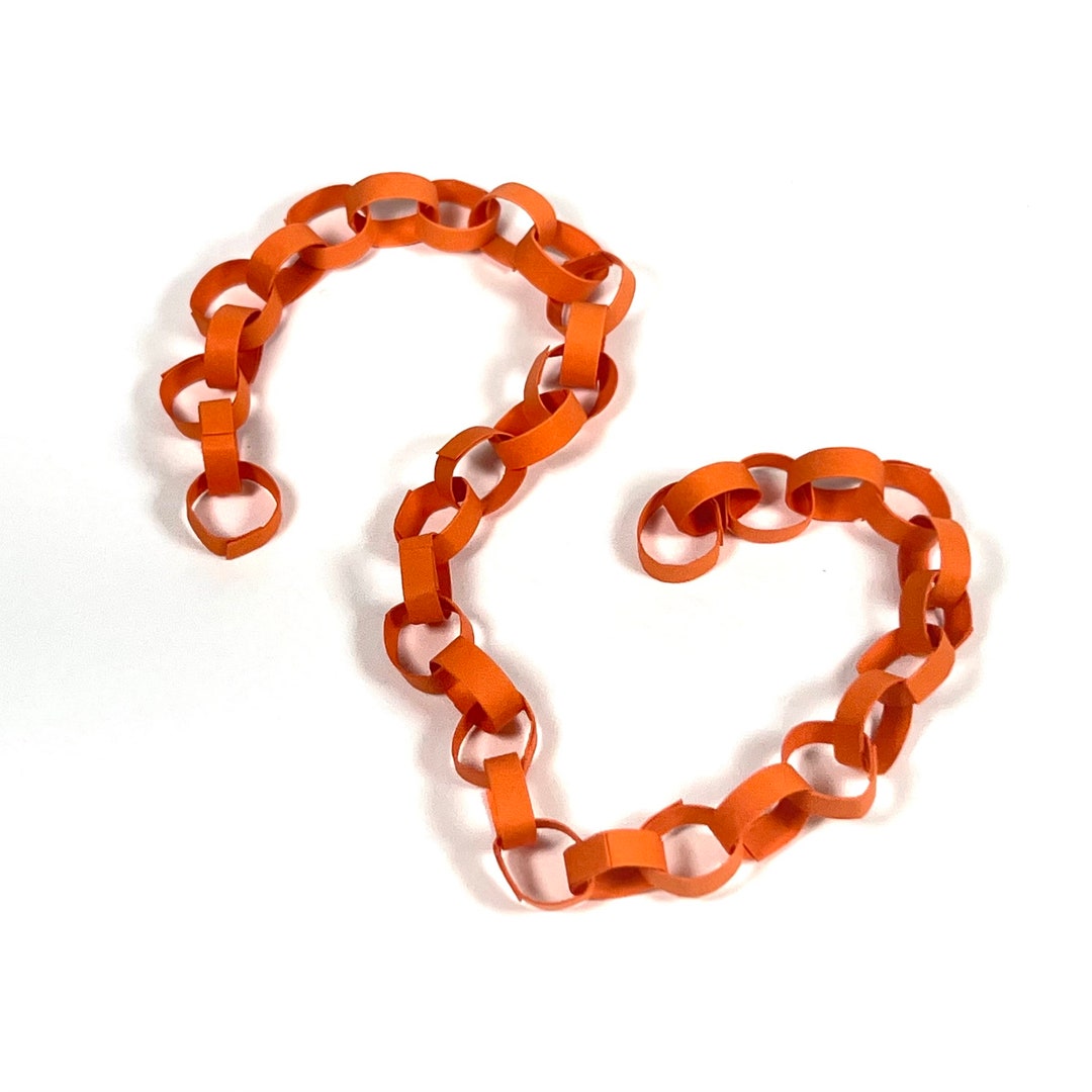 Miniature Orange Paper Chain for Dollhouse Autumn or Halloween ...