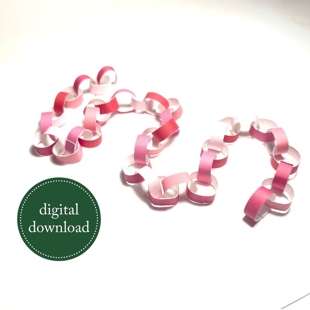 Small DIY Miniature Pink and Red Paper Chain for Valentine’s Day ...