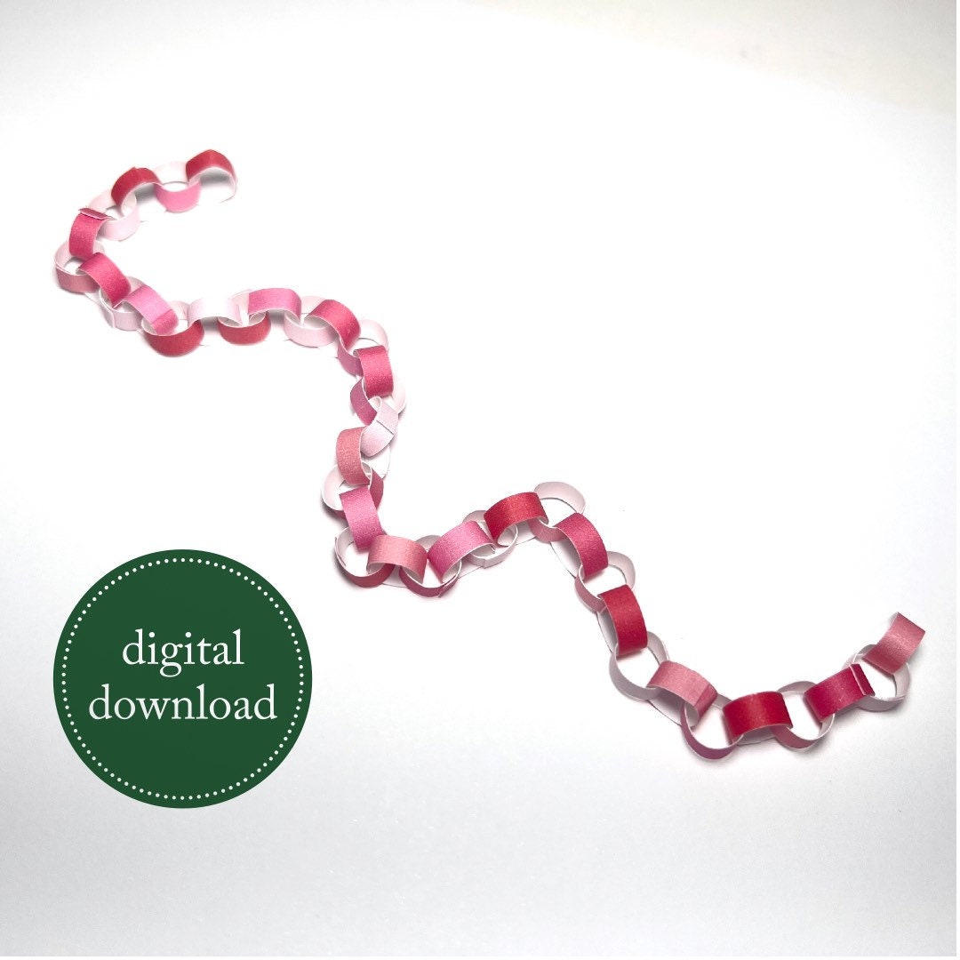 DIY Miniature Pink and Red Paper Chain for Valentine’s Day Dollhouse ...