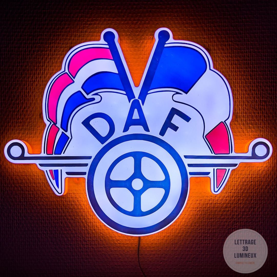 DAF Illuminated Logo With French Flag for Truck Cabs - Etsy
