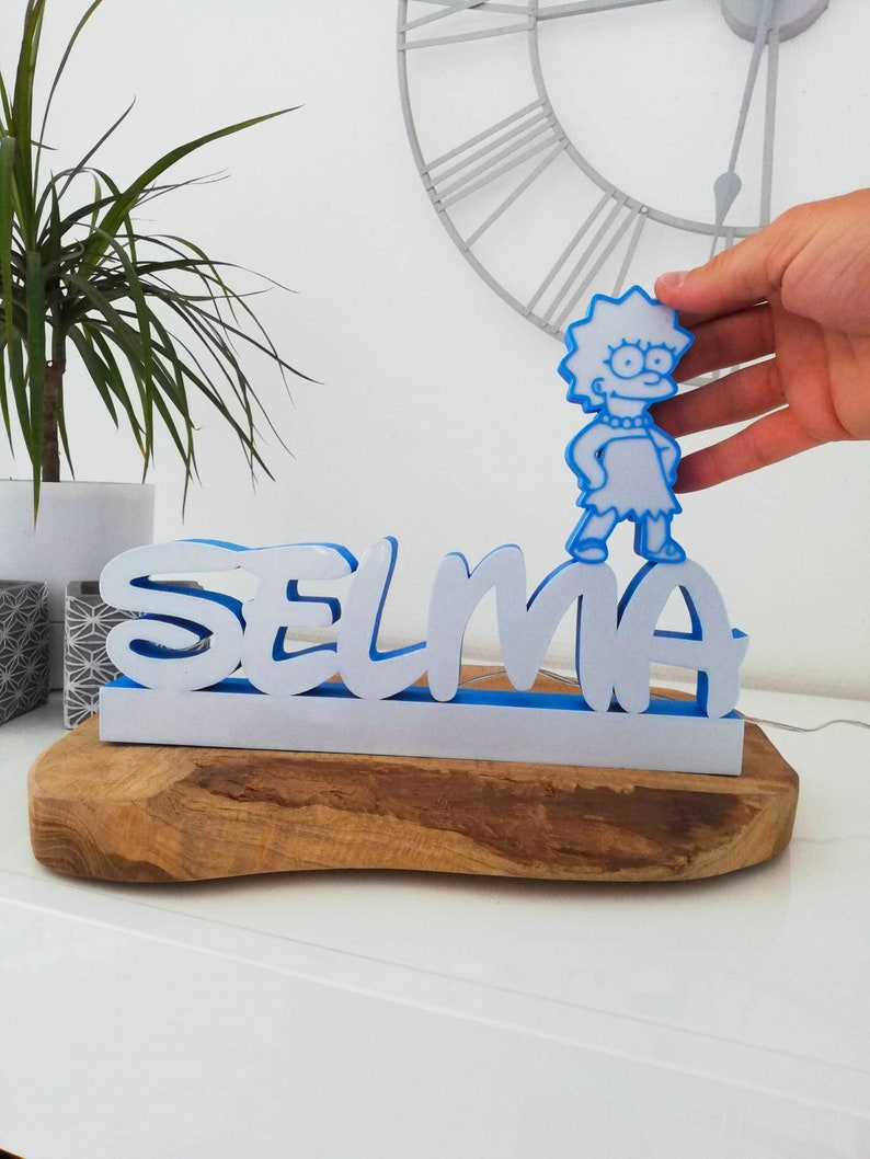 Lampe Lisa Simpson prénom personnalisé Led Impression 3D - Etsy France