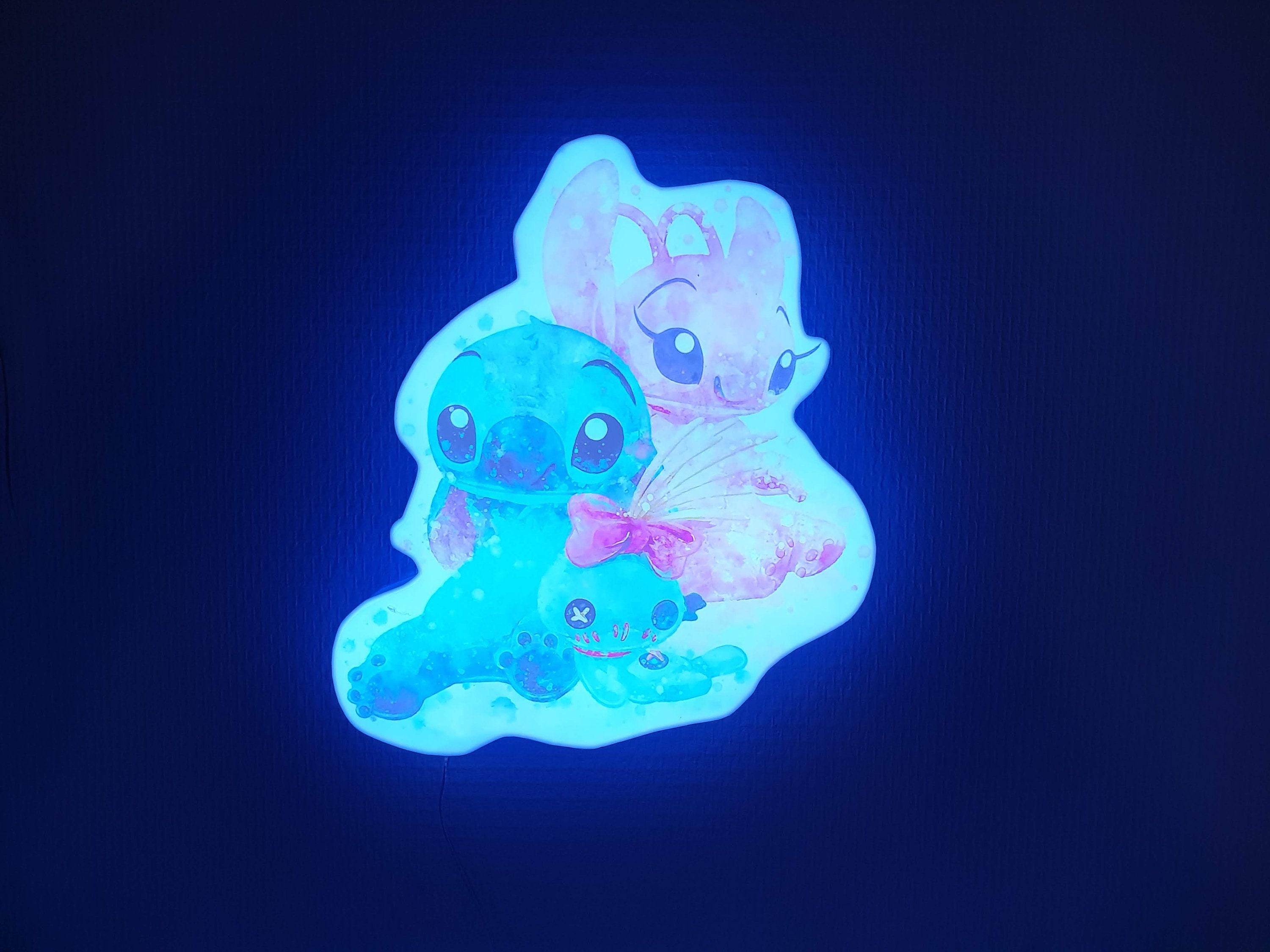 Stitch Angel Nightlight Lilo and Stitch Watercolor Stitch - Etsy UK