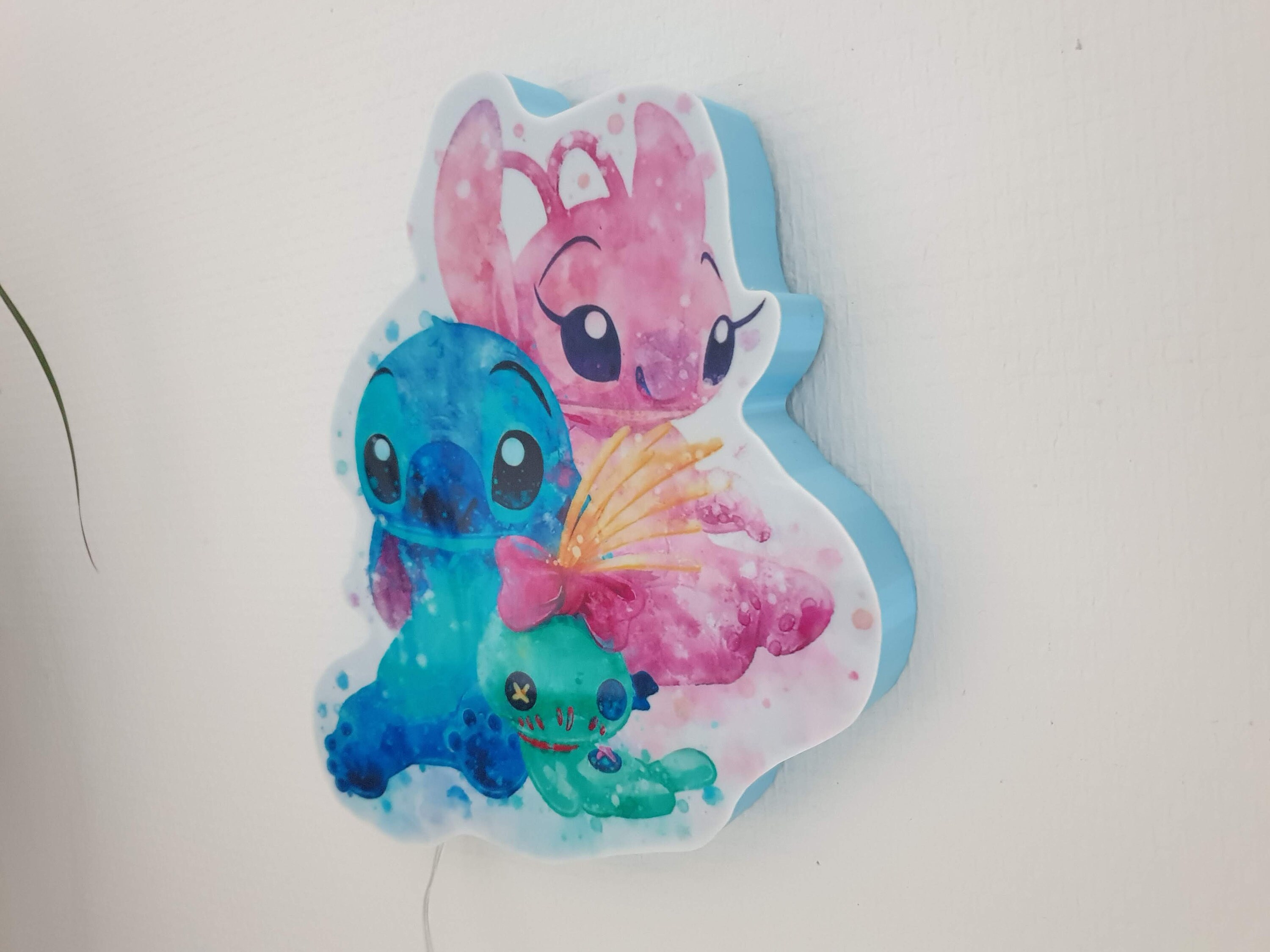 Stitch Angel Nightlight Lilo and Stitch Watercolor Stitch - Etsy UK
