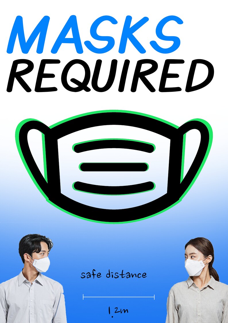 Face Mask Sign, Face Masks Required, Please Wear a Face Mask Sign ...