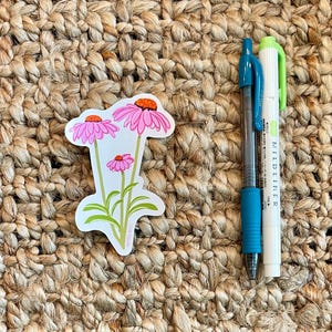 Purple Coneflower 3" Sticker | Native Plants | Flower | Central Texas ...