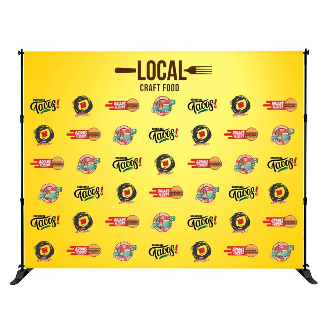 STAND INCLUDED Custom Logo Backdrop Banner, Step and Repeat Business ...