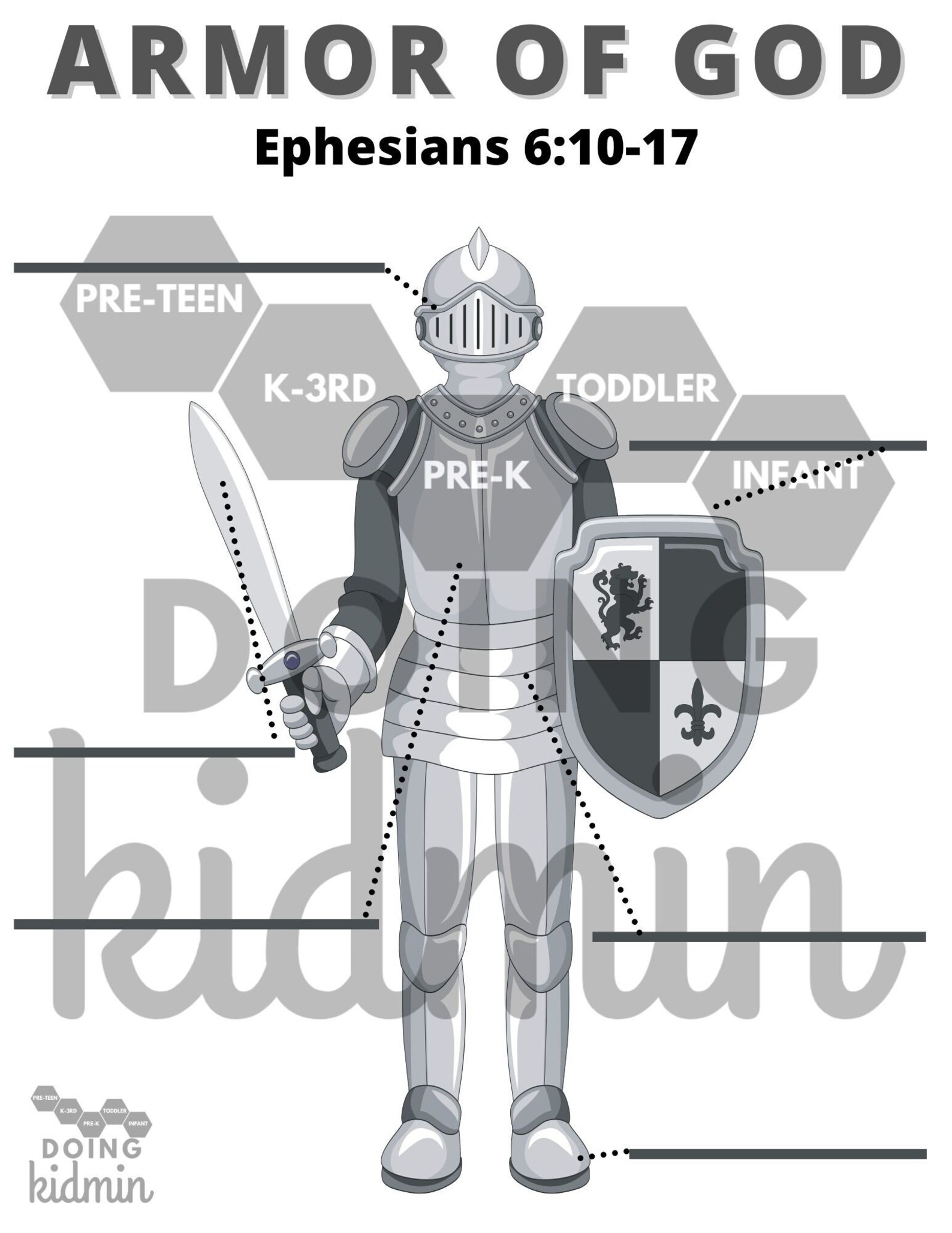 Armor of God Worksheet - Etsy