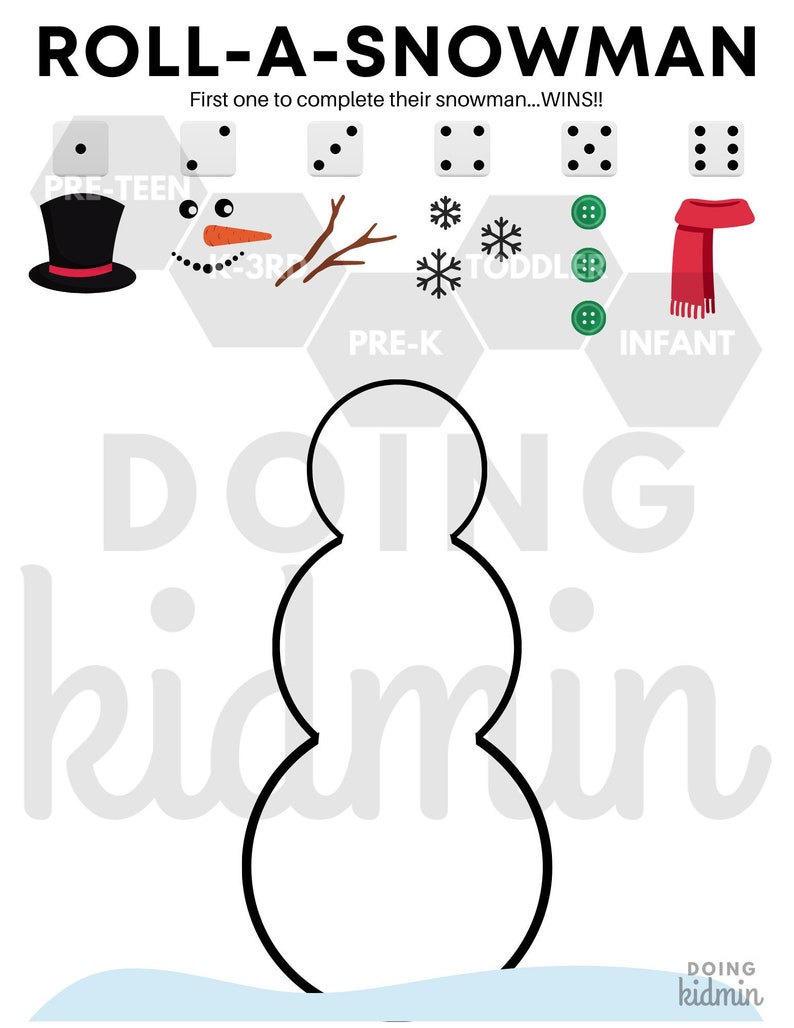 ROLL-A-SNOWMAN - Etsy