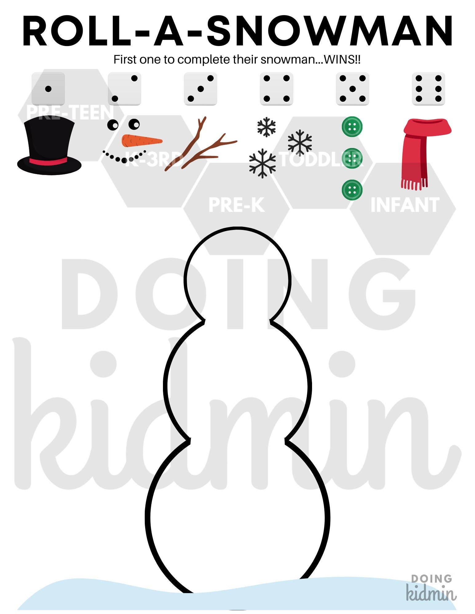 ROLL-A-SNOWMAN - Etsy