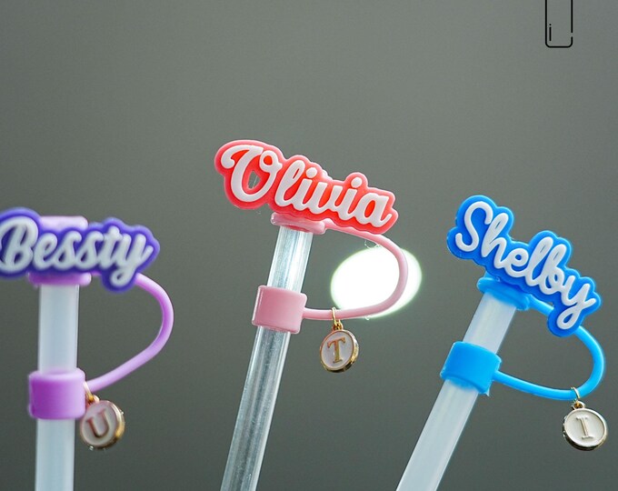 3D Printed Name Straw Topper,personalized Straw Cap With Letters Charms ...