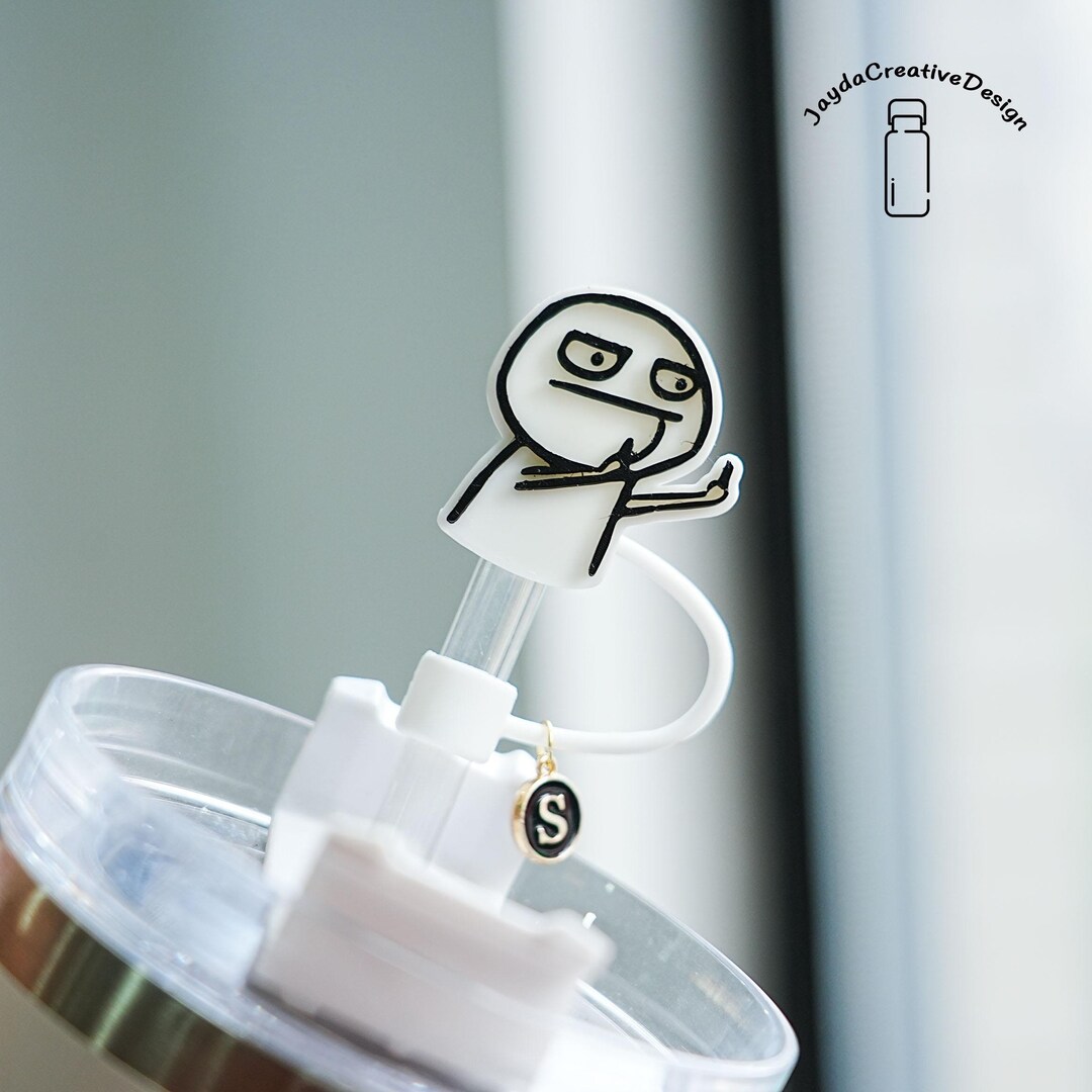 Fuck off Straw Cap With Letters Charms,middle Finger Guy Trump Straw ...