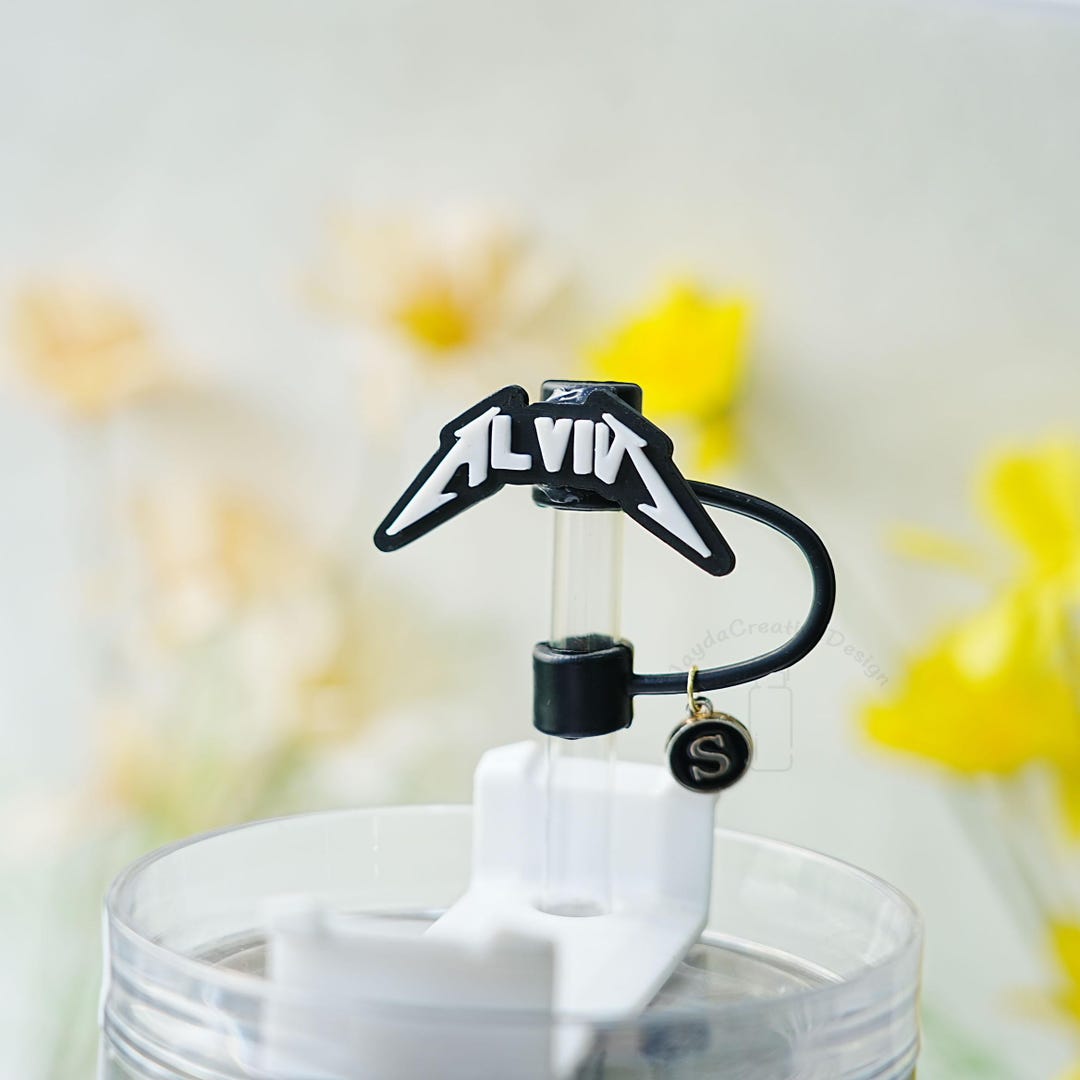 Custom Name Straw Topper, Personalized Straw Cover With Letter Pendant ...