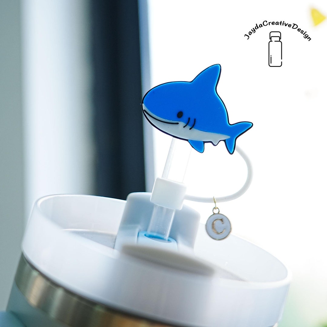 Cute Shark Straw Topper,ocean Life Straw Cover,lovely Drink Dust Straw ...