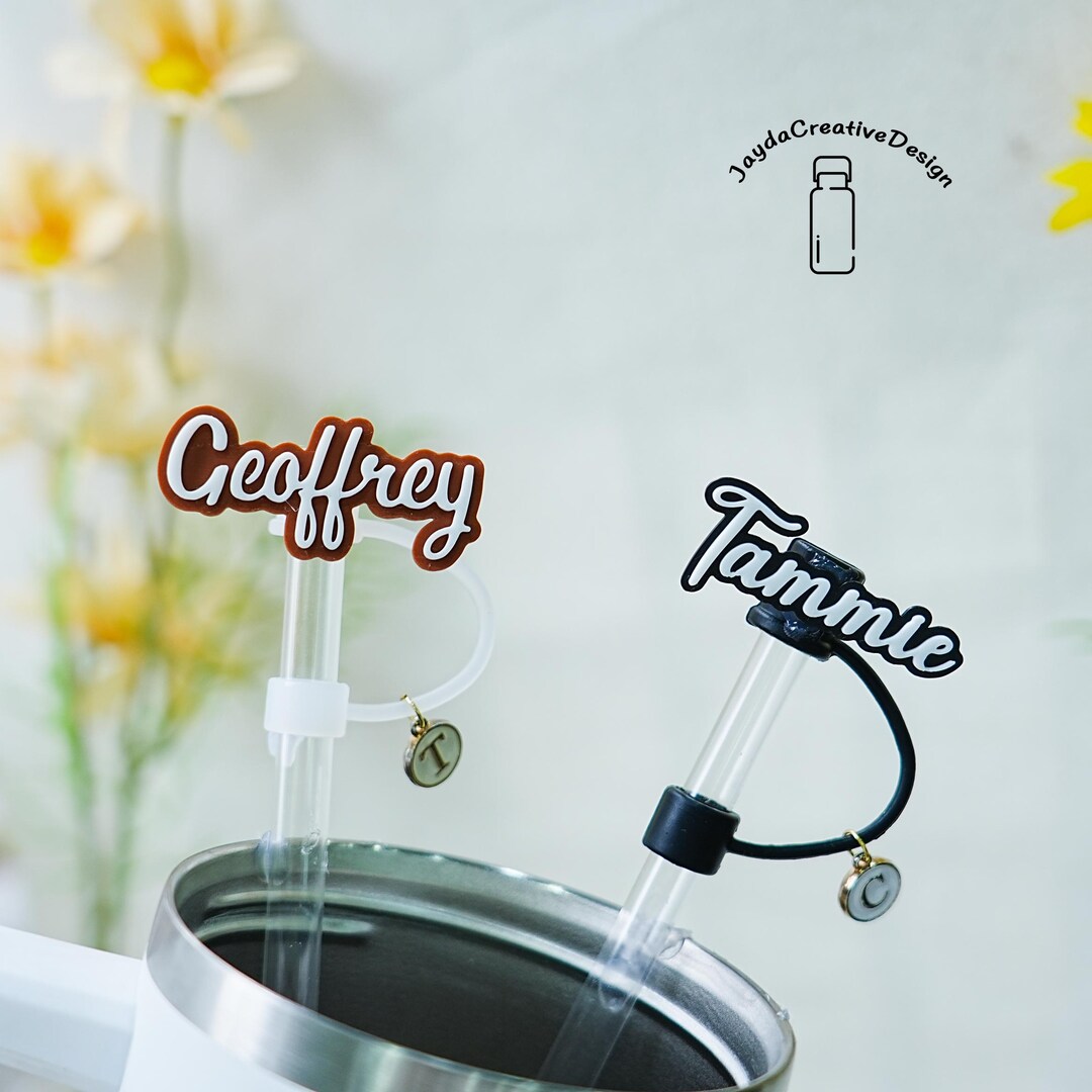 Custom Straw Cover With Letters Charms,your Name Straw Dust Cap for ...