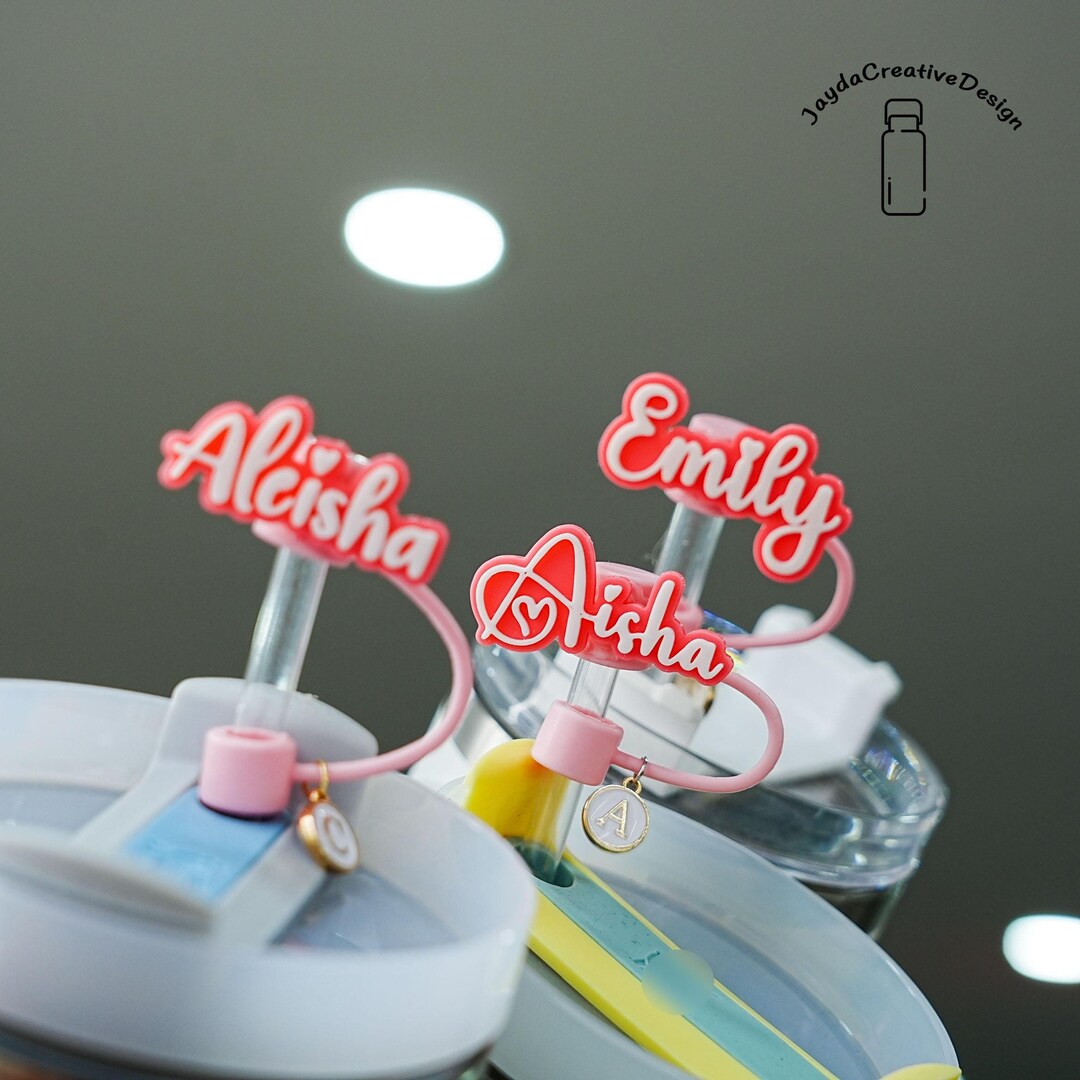 Valentine's Day Straw Topper With Letters Charms,personalized Name ...