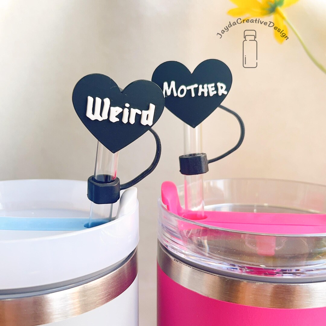 Gothic Straw Topper Cap Cover,black & White Goth Water Bottle Staw ...