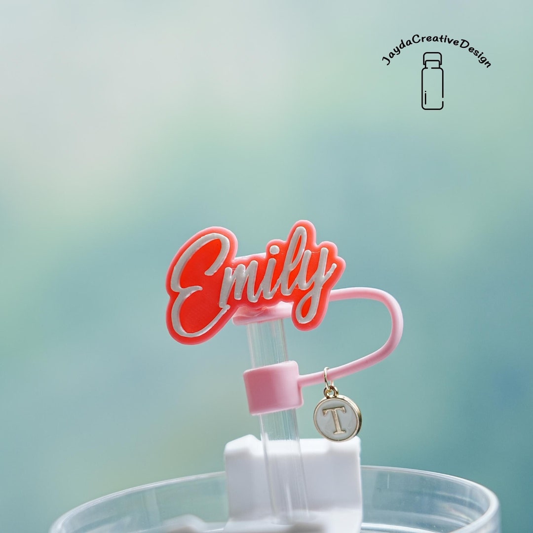 Personalized Straw Toppers With Letters Charms,christmas Gift for ...