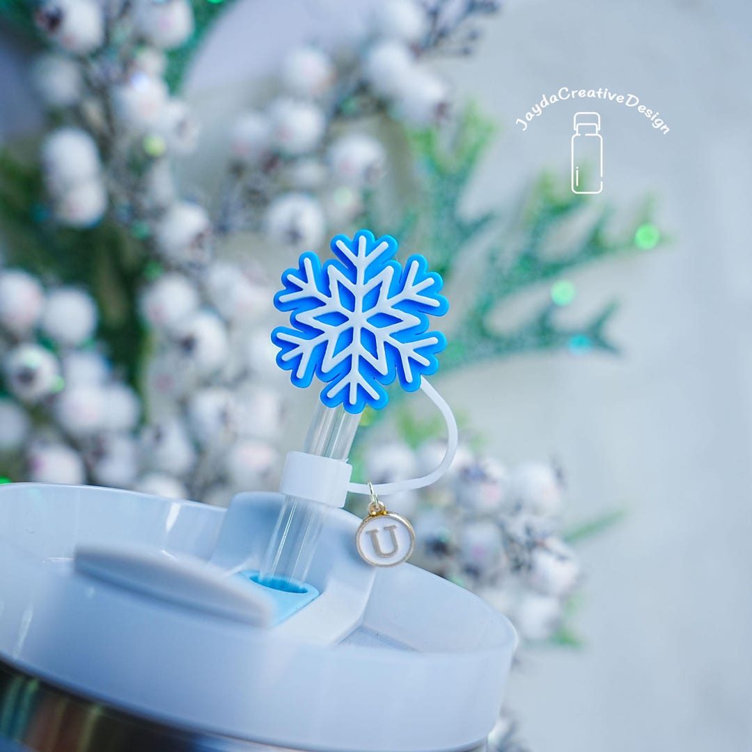Snowflake Stanley Cup Straw Cap,merry Christmas Drink Straw Topper ...