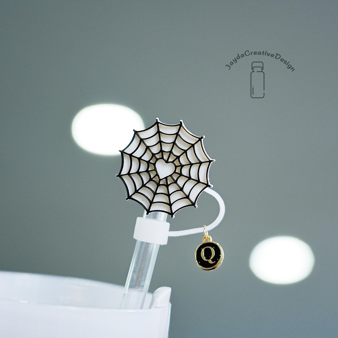 Spiderweb With Heart Water Bottle Straw Cover,halloween Stanley Cup ...