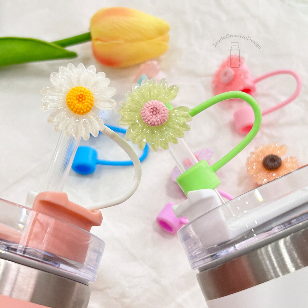 Daisy Straw Cap for Tumbler,daisy Flower Cup Straw Cover,water Bottle ...