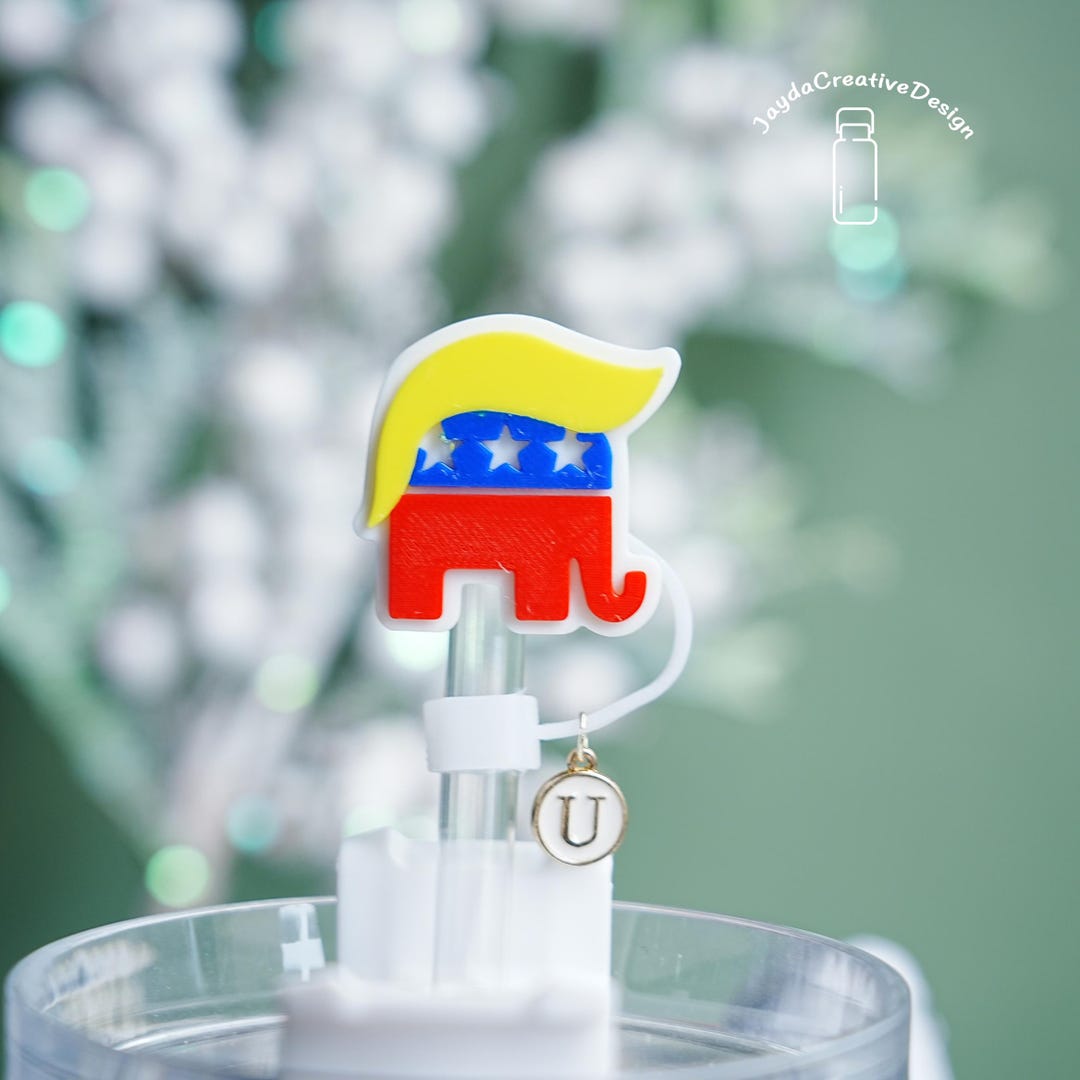Trump Straw Toppers,3d Printed Straw Cap With Letters Charms,trump ...