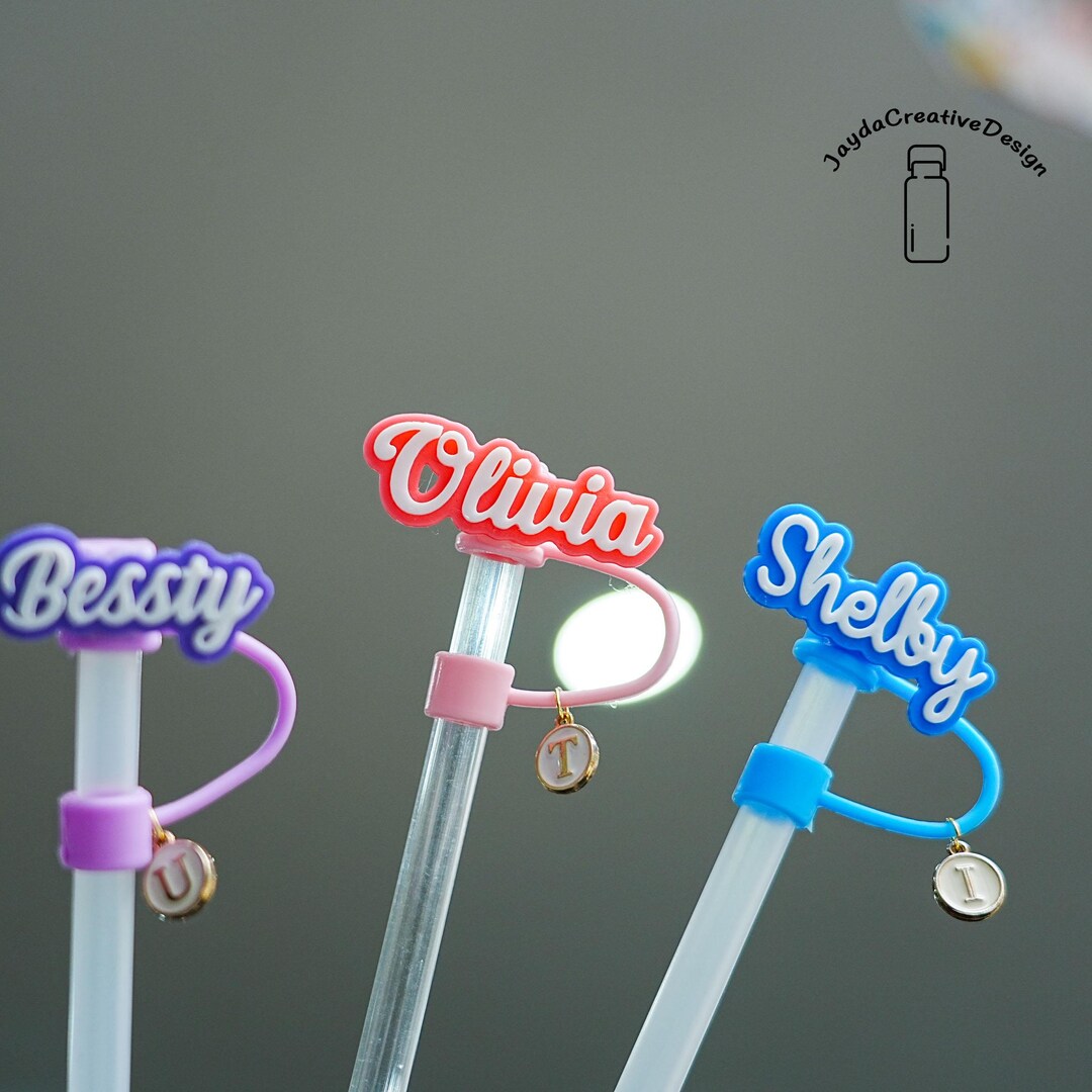 3D Printed Name Straw Topper,personalized Straw Cap With Letters Charms ...