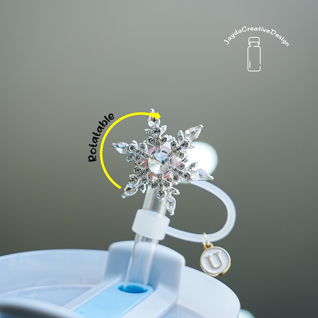 Spinner Crystal Snowflake Straw Hat,shining Snowflake Straw Topper ...