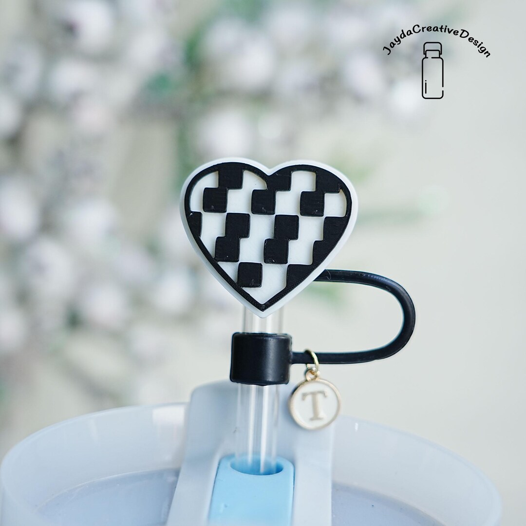 Checkered Heart Stanley Straw Topper,valentines Straw Cap,custom Cap ...