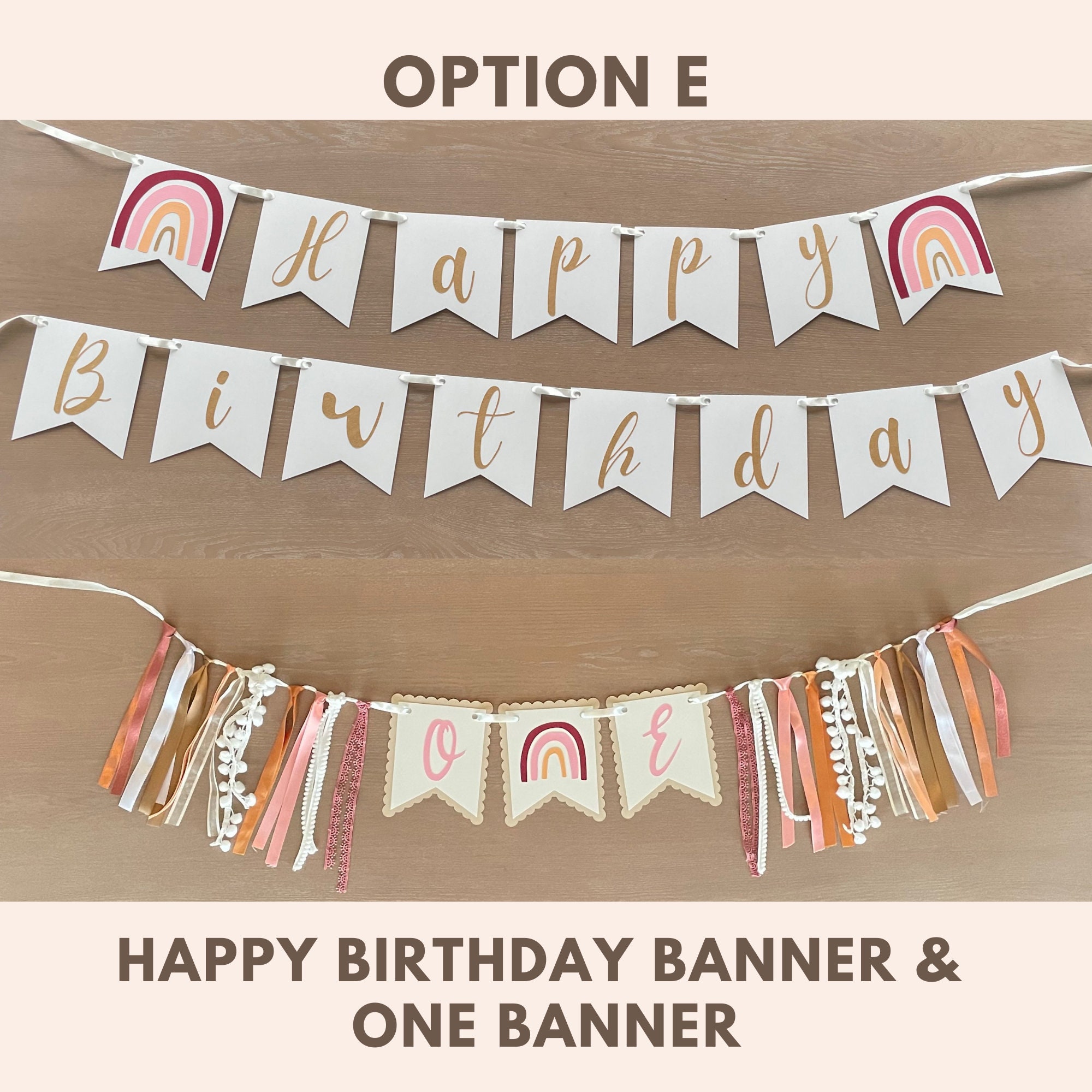 Personalized Happy Birthday Banner Boho Rainbow Birthday | Etsy