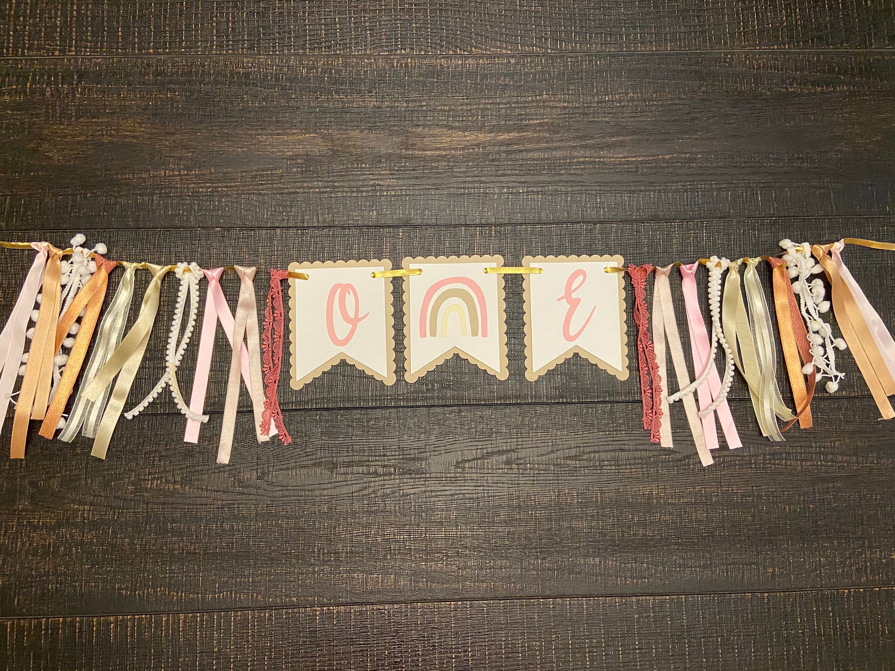 Boho Muted Rainbow One High Chair Banner | Boho Rainbow Birthday ...