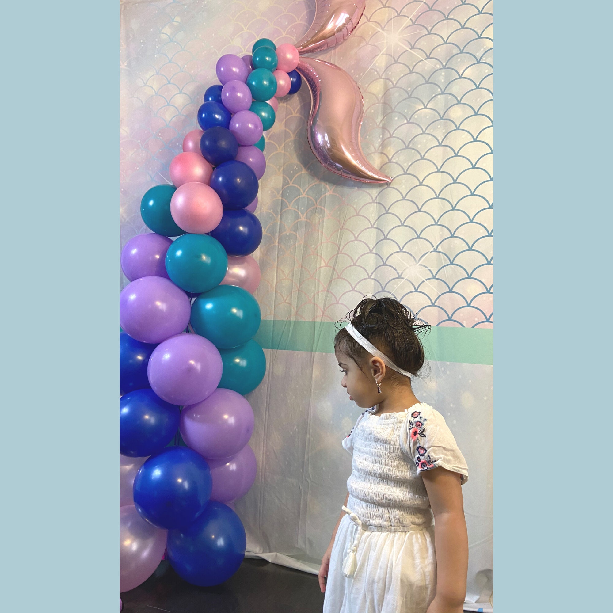 Mermaid Tail Fin Balloon Garland Arch Under the Sea Birthday | Etsy