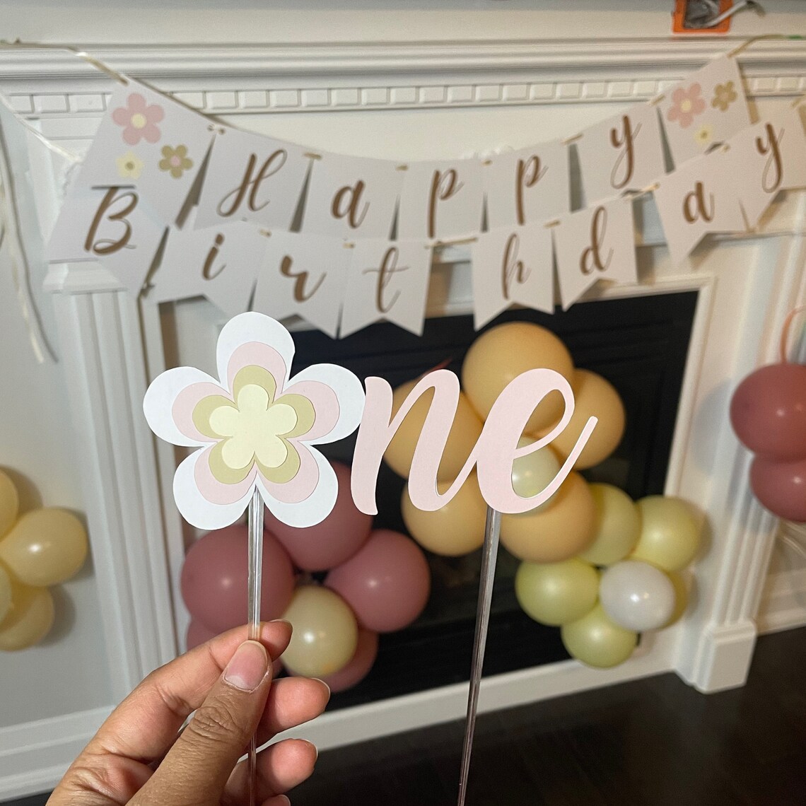 ONE Cake Topper First Birthday Party Girl Smash Cake | Etsy