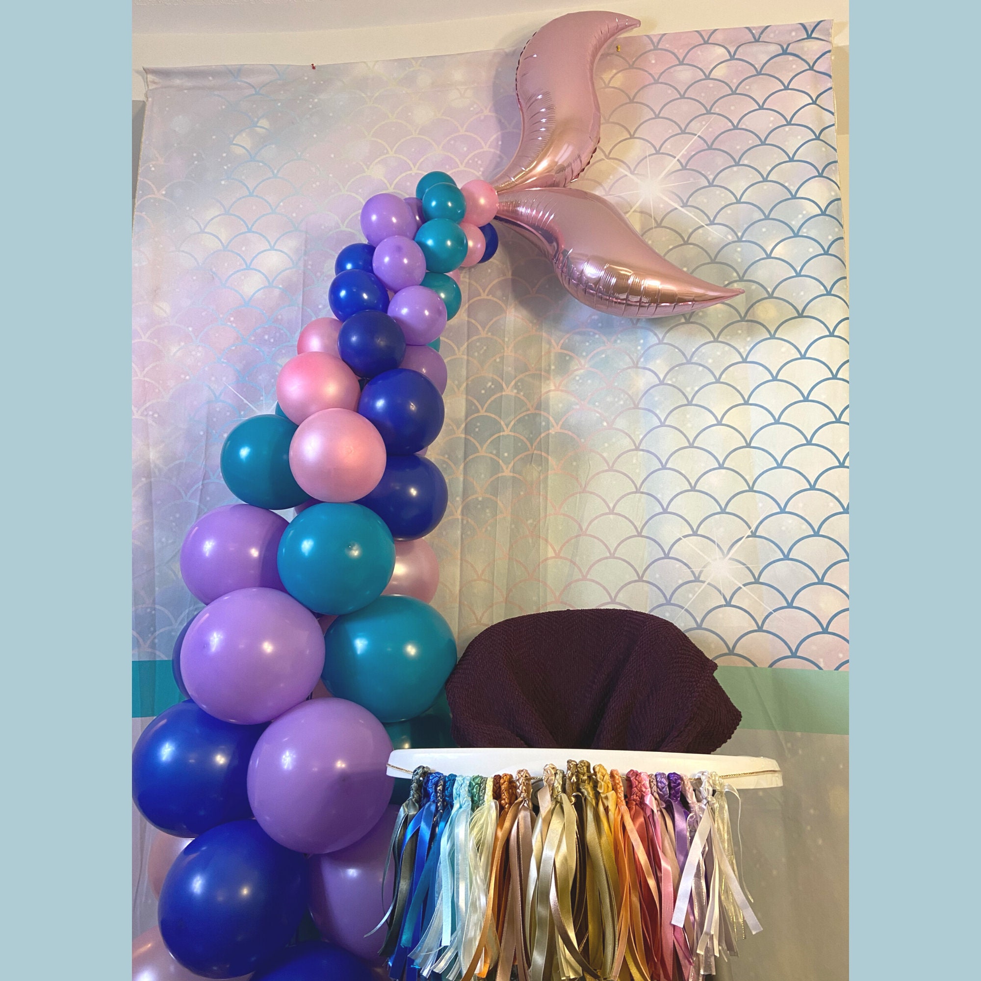 Mermaid Tail Fin Balloon Garland Arch Under the Sea Birthday | Etsy